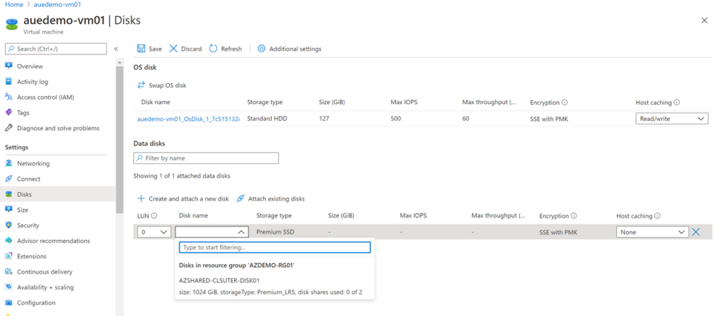 Windows Cluster server in Azure with Shared disk - Skyline Technologies