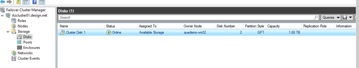 Windows Cluster server in Azure with Shared disk - Skyline Technology ...